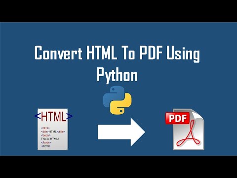 Convert HTML To PDF Using Python | How to Convert HTML To PDF Using Python