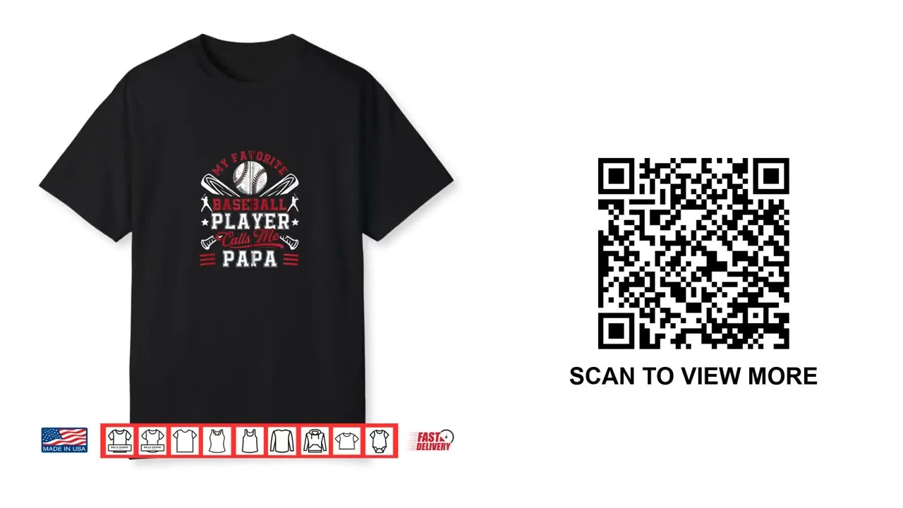 My Favorite Baseball Player Calls Me Papa Men Fathers Shirt