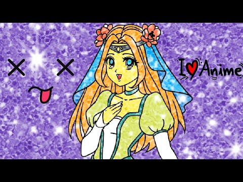 Coloring anime Princess | How coloring anime girl | Coloring book, coloring pages