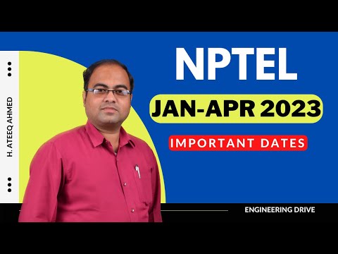 NPTEL Jan-Apr 2023 Courses | Important Dates