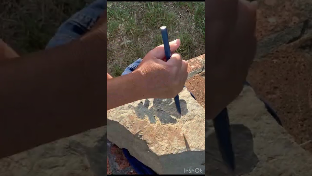 How to carve a relief gold leaf on stone #goldleaf #gilding #stonecarving