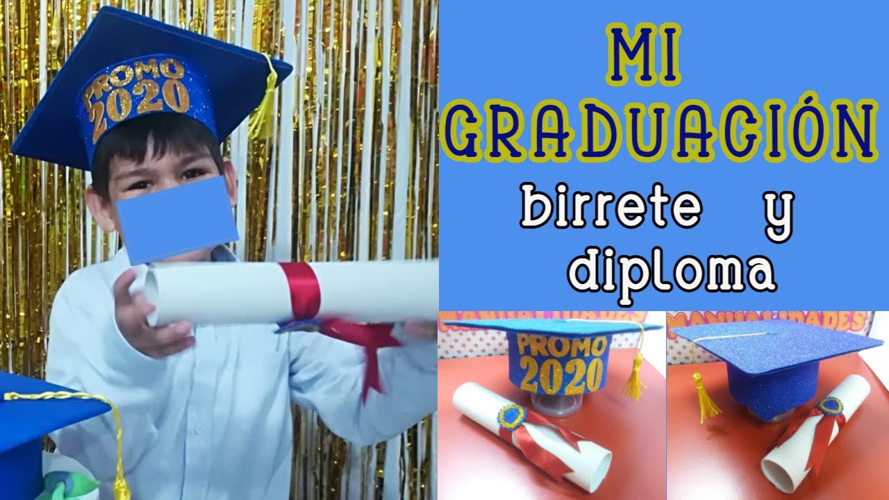 Elaboración de Birrete y Diploma de graduación.