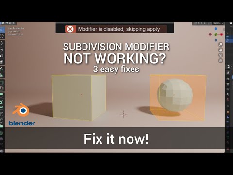 Subdivision Modifier Not Working? 'Modifier is Disabled, Skipping Apply' Error + 3 Easy Fixes!