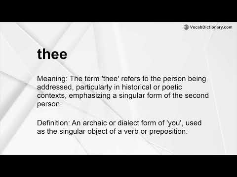 thee Meaning