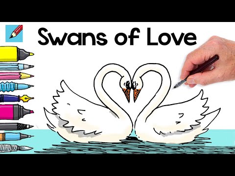 Swan Heart Drawing