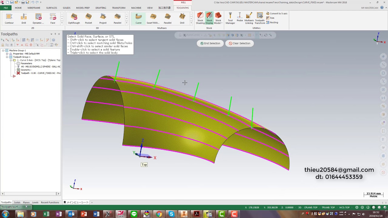 mastercam 2018- multiaxis (curver)