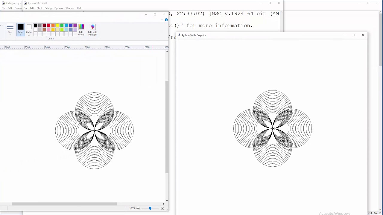 Python Turtle - 7 - For Loop & While Loop