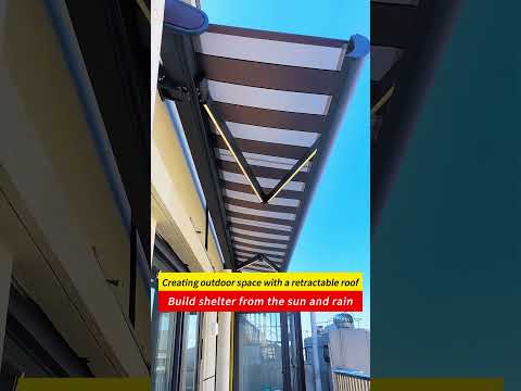 Retractable awnings create comfortable shade Spaces.#design #garden #awning #outdoor #pergola