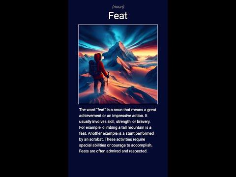 English word 'feat' noun C1