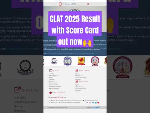 CLAT 2025 Result with Score Card out now🙌