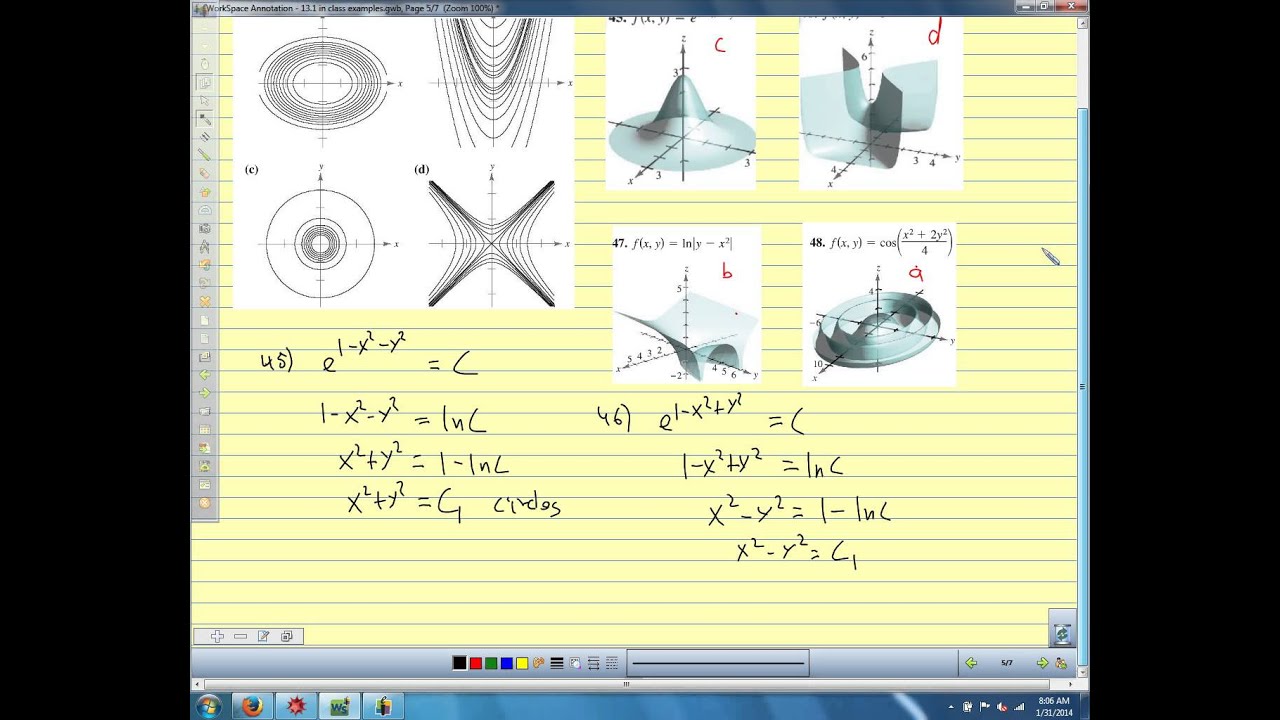 Calc III 2013 13.1 Multivariable Functions