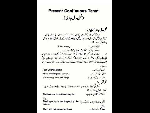 Present continues tense|| urdu examples.#tenses #tence