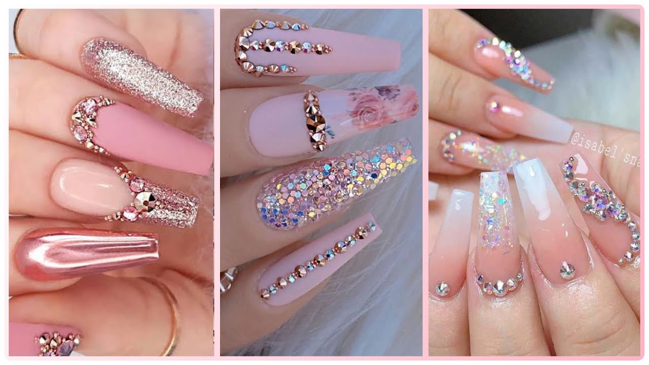 UÑAS ACRÍLICAS CON PIEDRAS NUEVOS DISEÑOS 2022 / UÑAS TENDENCIAS NAILS CON !!PEDRERÍA| tips y uñas