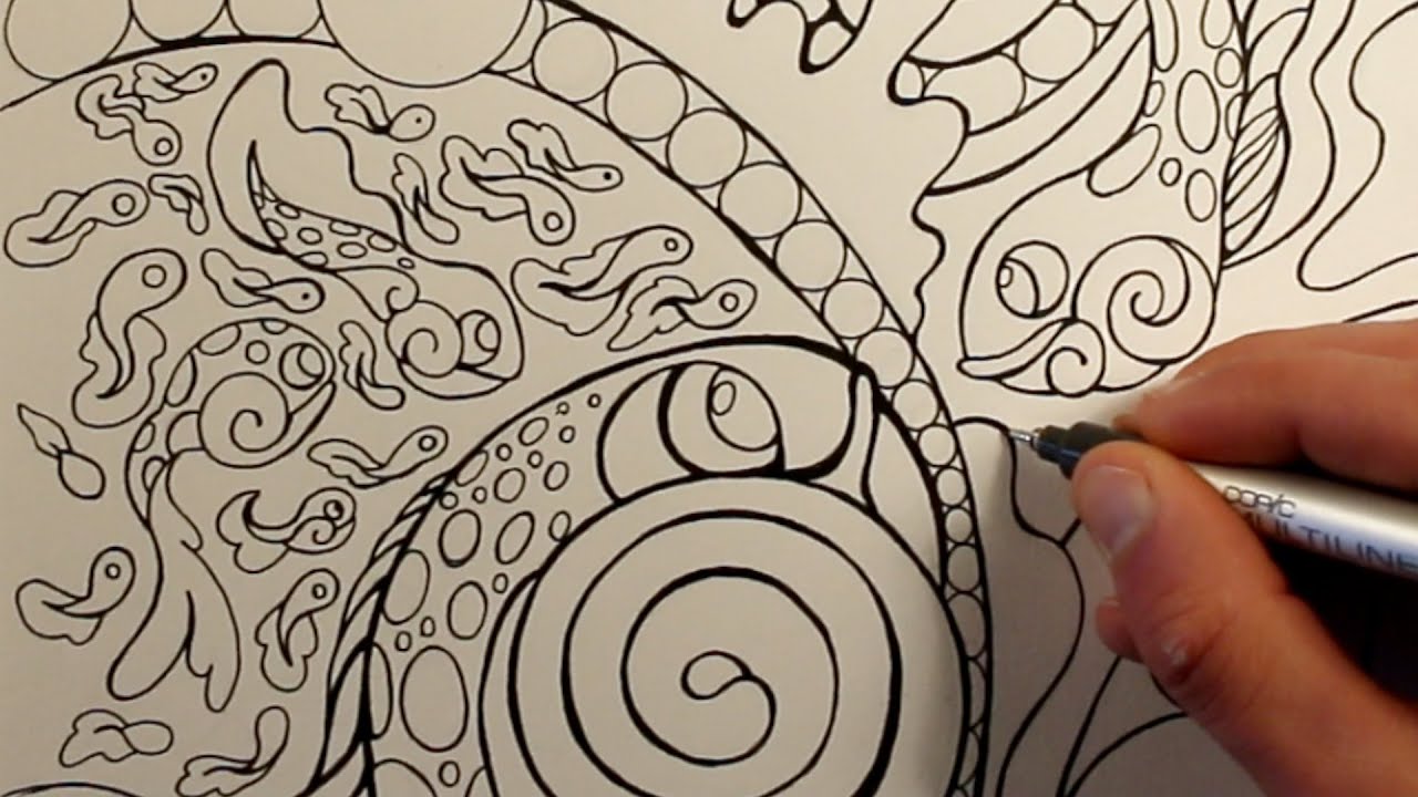 Speed Drawing Tadpoles - Adult Coloring Book Page