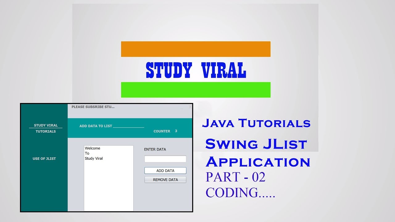 Java GUI - JList (Java Swing) Using Netbeans Part 02 - Study Viral