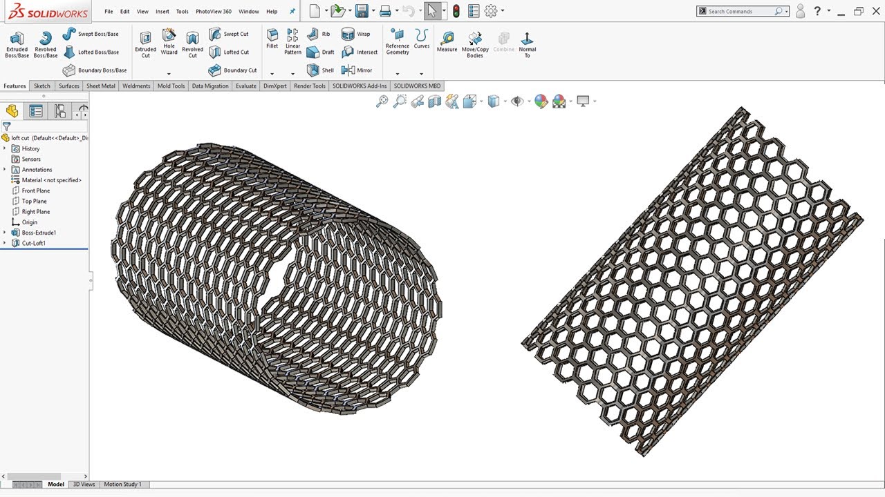 SolidWorks Tutorial | Hexagonal (Honey Comb) pattern in SolidWorks