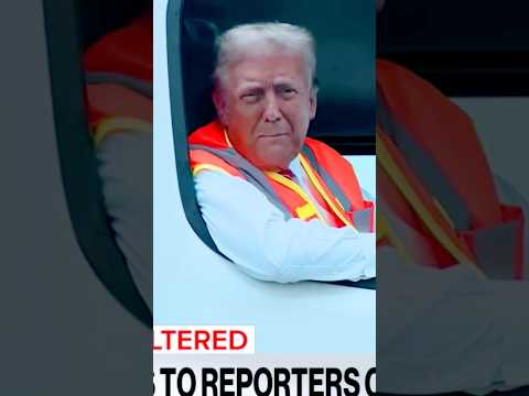 Donald Trump pulls up in trash truck