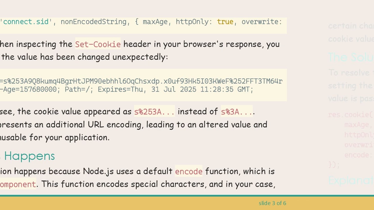 Prevent URL Encode in Response Set Cookie - Node.js Solutions