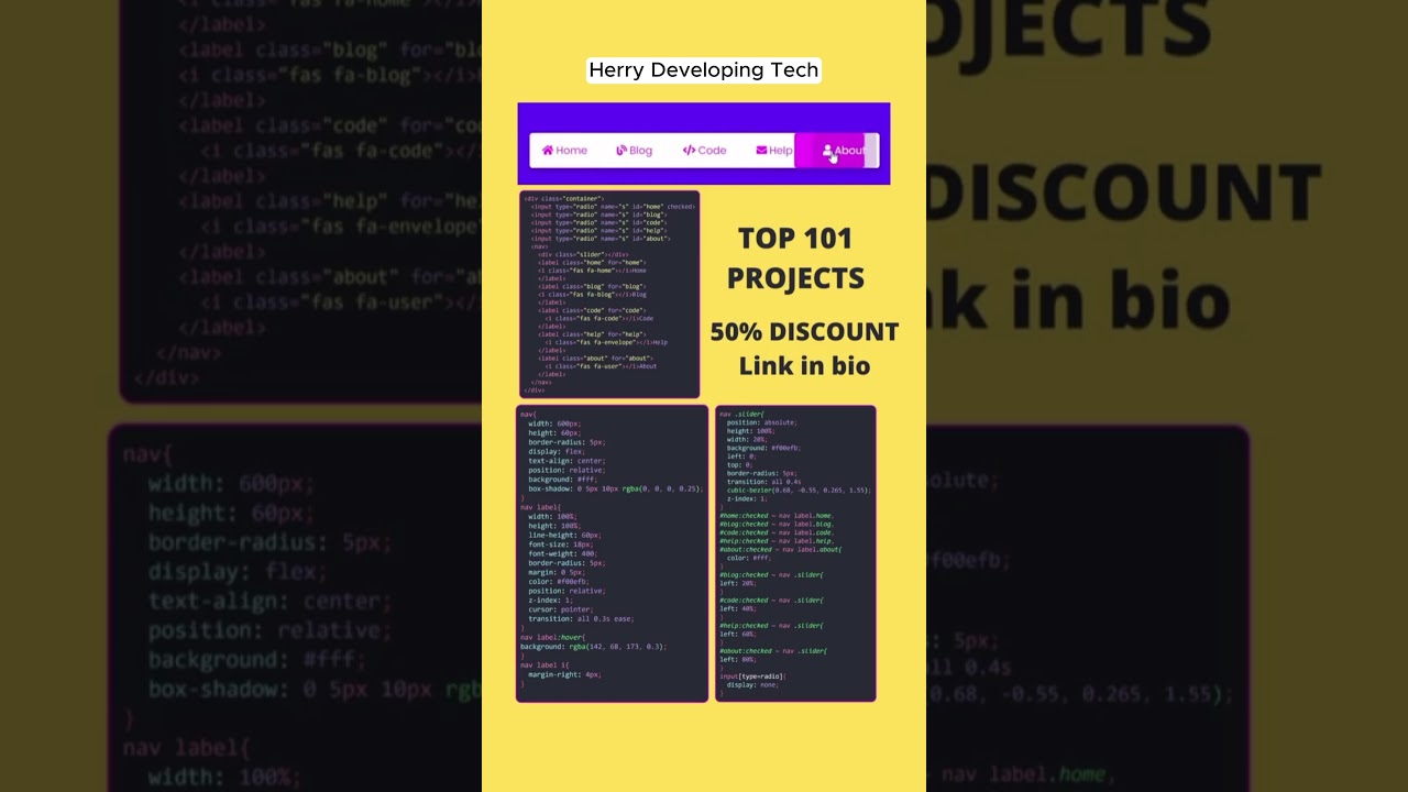 📋 Dynamic Menu Using JS 2025! 💻✨ | Modern Navigation in 60 Seconds