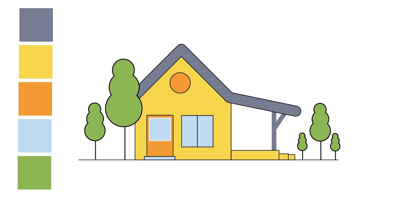 How to make a house in adobe illustrator #drawing