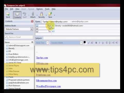 Use Bcc (Blind Carbon Copy) in Thunderbird email