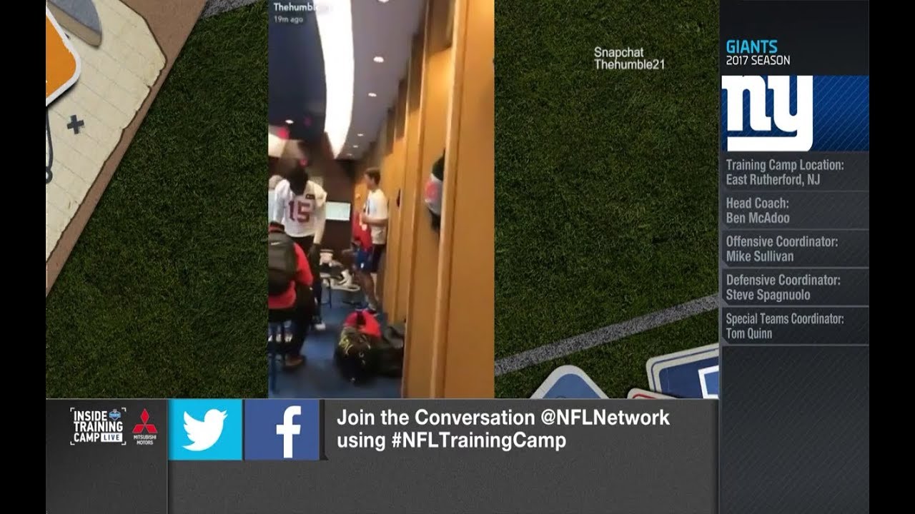 Eli caught dancing in Giants locker room