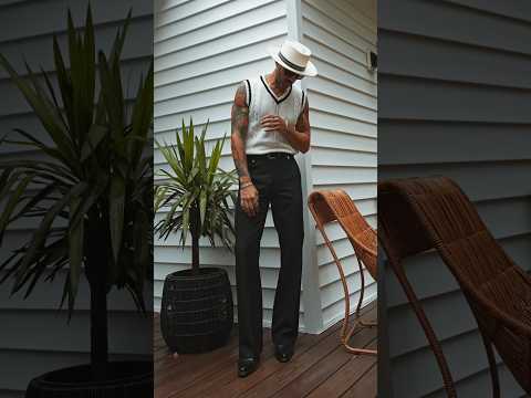 $22 Sweater Vest Outfit #mensoutfits #sweatervest #mensfashion #flares #shorts