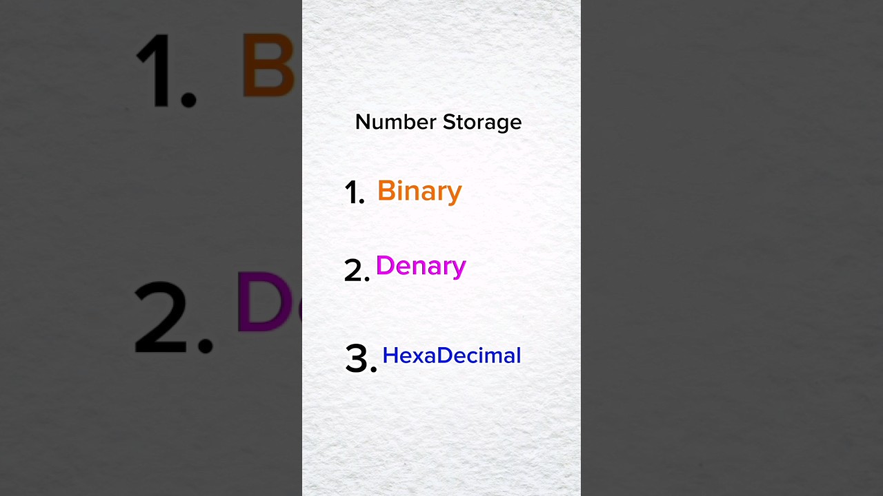Data Storage #coding #python #technology #gcse #student #school #computer #mock #javascript