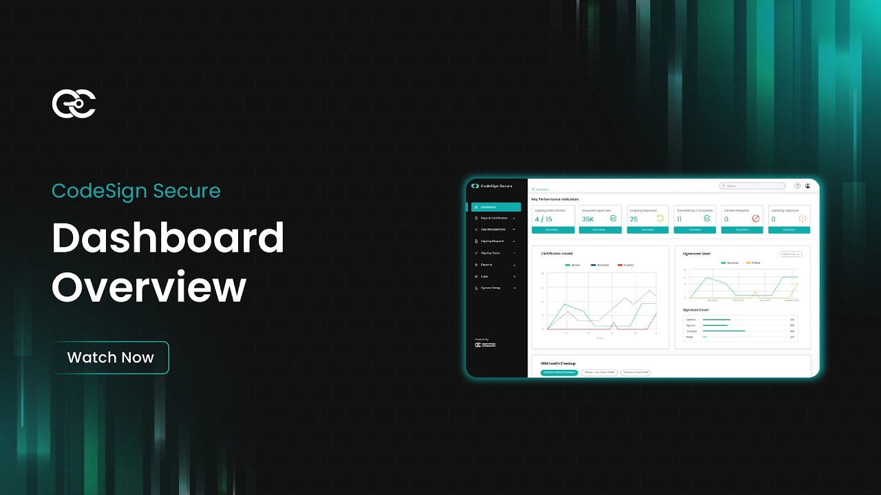 CodeSign Secure Dashboard Overview