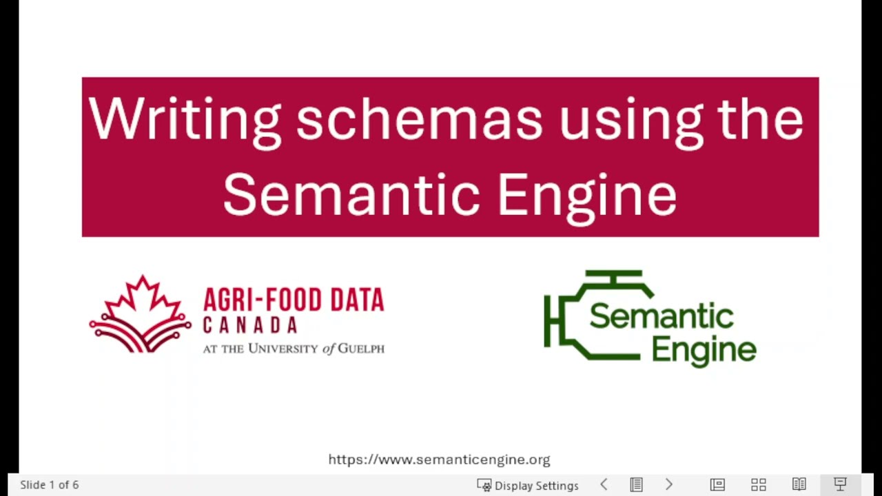 Introduction to creating a schema using the Semantic Engine