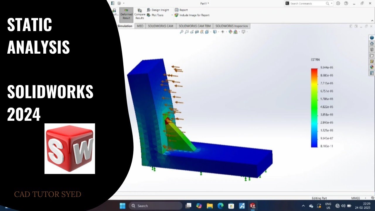 Static Analysis Solidworks 2024 | #solidworkssimulation