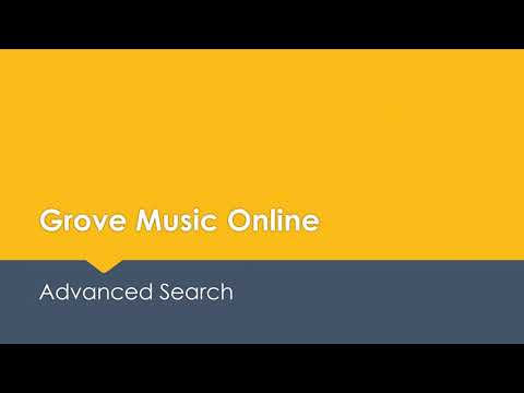 Grove Music Online