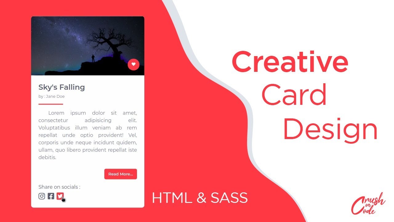 How to Make Awesome Card | HTML, CSS, SASS