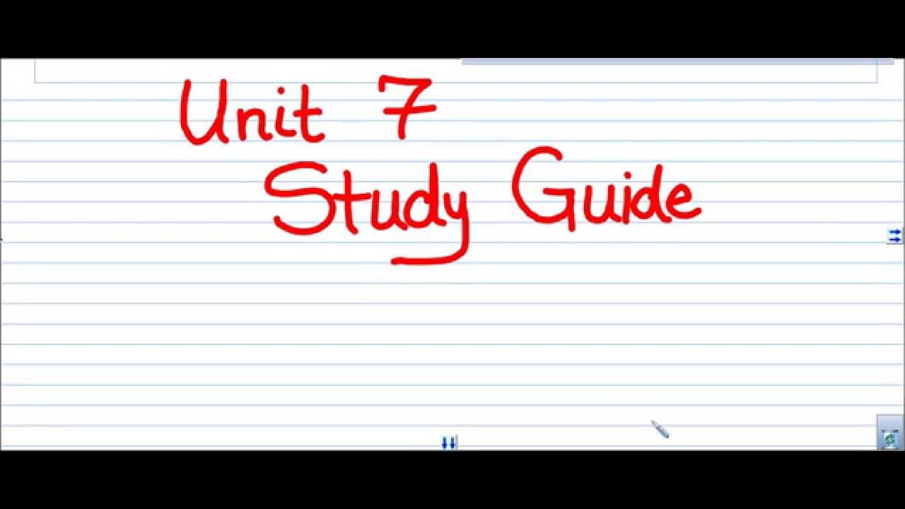 Foundations Unit 7 Study Guide Obj 1