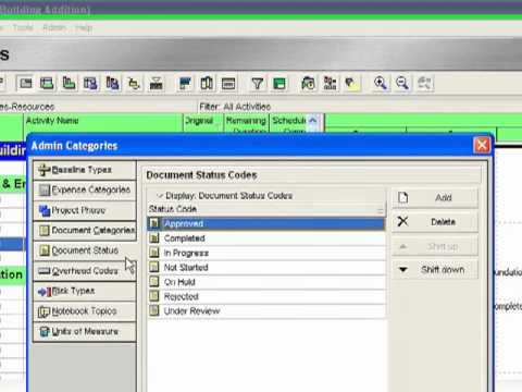Tutorial on Primavera P5 & Primavera P6 Admin Categories Setting ...