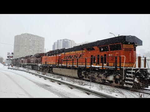 Foreign Power - CP 244 Comes to London with a Four-Locomotive Lashup on a Snowy January 24, 2022