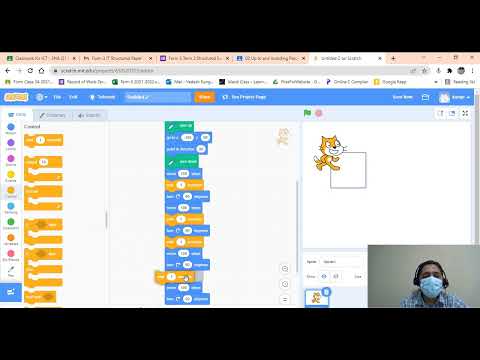 Scratch: Drawing a Square, Square Variable exercise – Island Class
