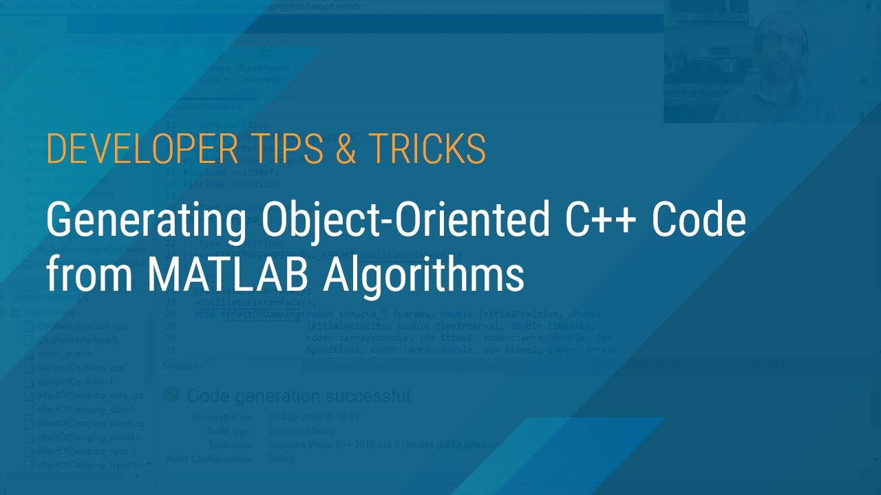 Generating Object-Oriented C++ Code from MATLAB Algorithms