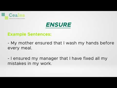 Learn How to Use Ensure - Ensure meaning, synonyms, antonyms, and example sentences.