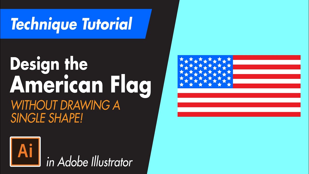 Design the American Flag WITHOUT DRAWING A SINGLE SHAPE - Adobe Illustrator Technique Tutorial