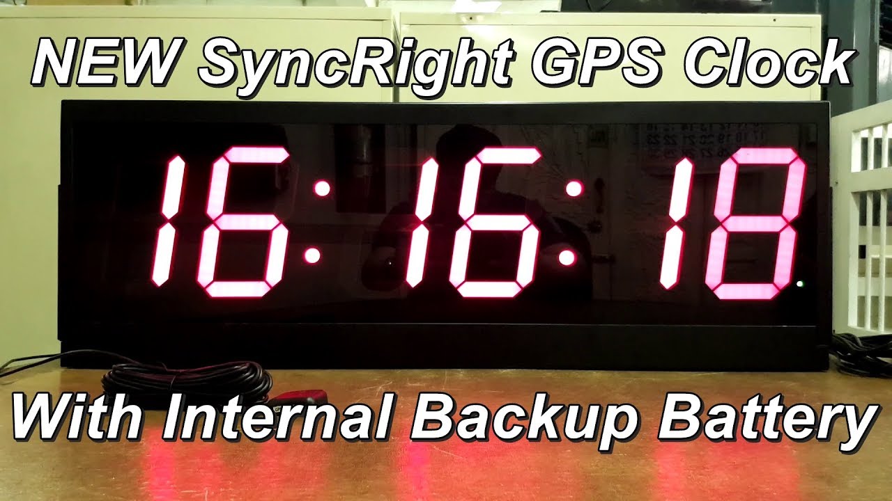 SyncRight 7 inch GPS Clock with Solid LED Display & Internal Backup Battery