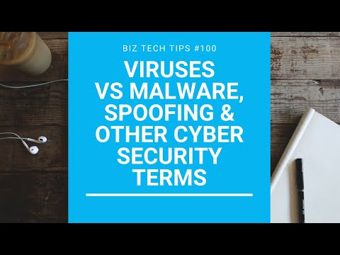 Malware vs viruses vs ransomware and spyware; spoofing and other weird cybersecurity terms
