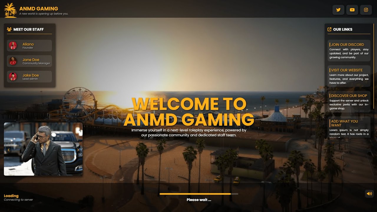[ESX/QBCORE/STANDALONE] - Modern FiveM Loading Screen