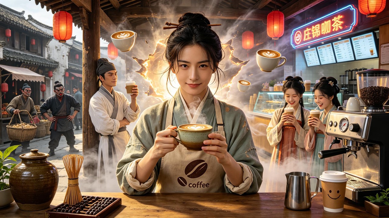 【Full】She sold the first cup of coffee in ancient times.#shortdrama #dramachannel #epicdrama