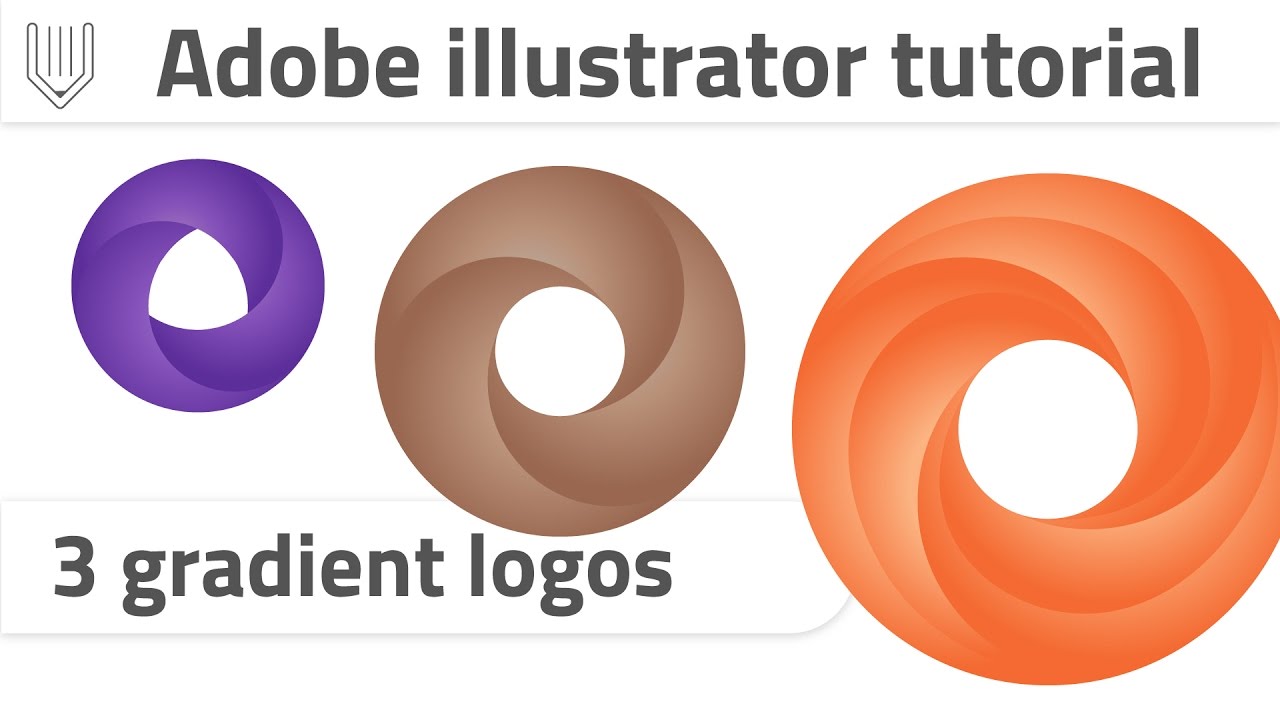 Create 3 gradient logo with one video! Adobe illustrator CC tutorial