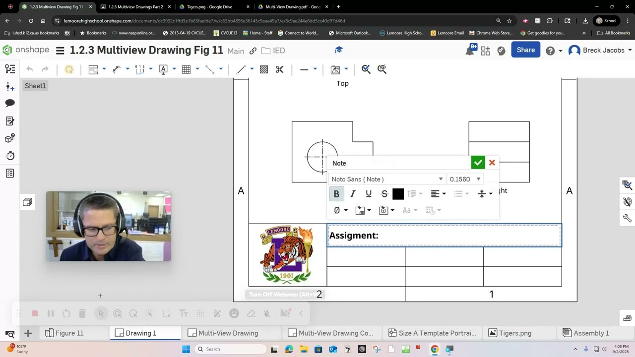 1.2.3  IED Onshape Multiview Drawings Part 2