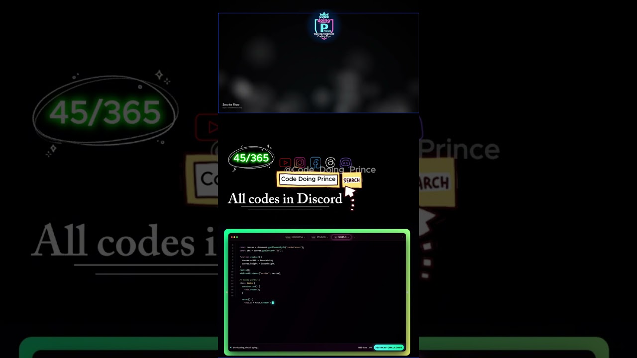 Day 45/365 – Smoke Flow Animation | Smooth Ambient Motion with HTML CSS | Created by Prince Sisodiya