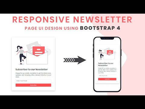 Responsive Newsletter Page UI Design With Bootstrap 4 | Bootstrap 4 Tutorial In Hindi Code4education