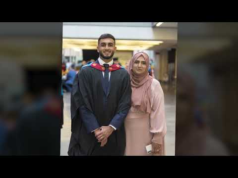Aanis with his parent, Sadia | Digital and Technology Solutions Degree Apprentice graduate