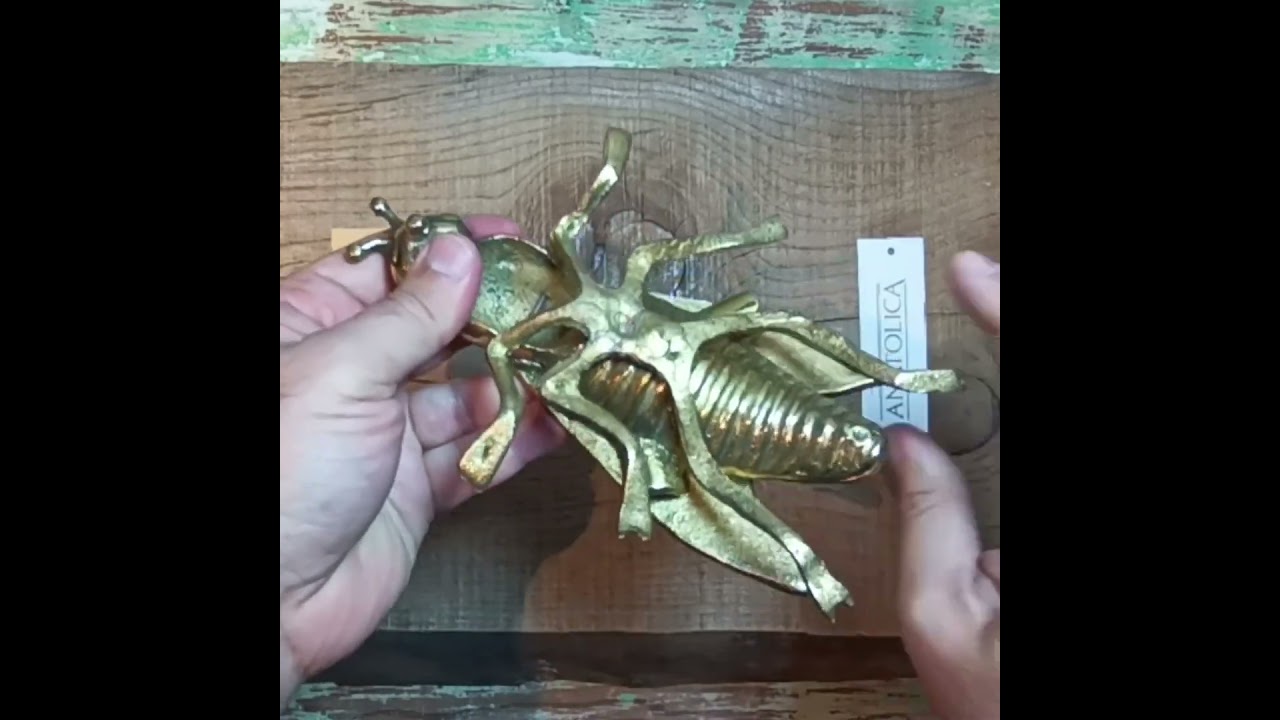 Vintage Brass Fly Ashtray, 7 inches Hinged Wings Trinket Box for Ring Earrings, Gift for Smoker